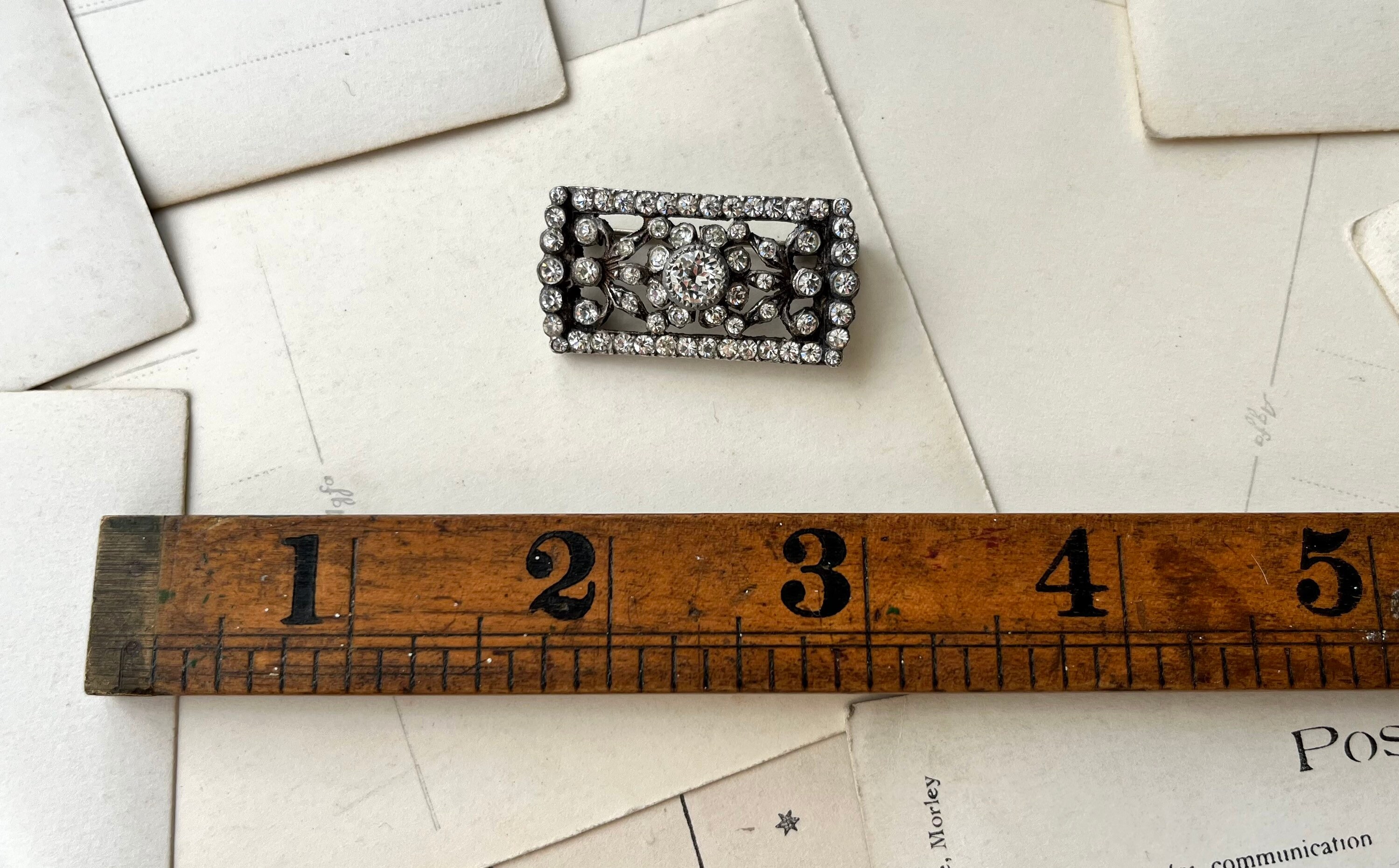Antique Art Deco PASTE BROOCH Geometric Clear Paste Statement - Etsy