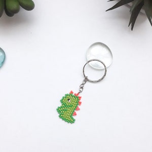 Dinosaur Keychain,dinosaur Phone Accessory,beaded Dino,charm for Bag or ...