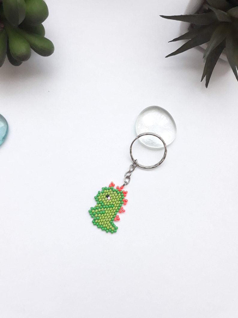 Dinosaur Keychain,dinosaur Phone Accessory,beaded Dino,charm for Bag or ...