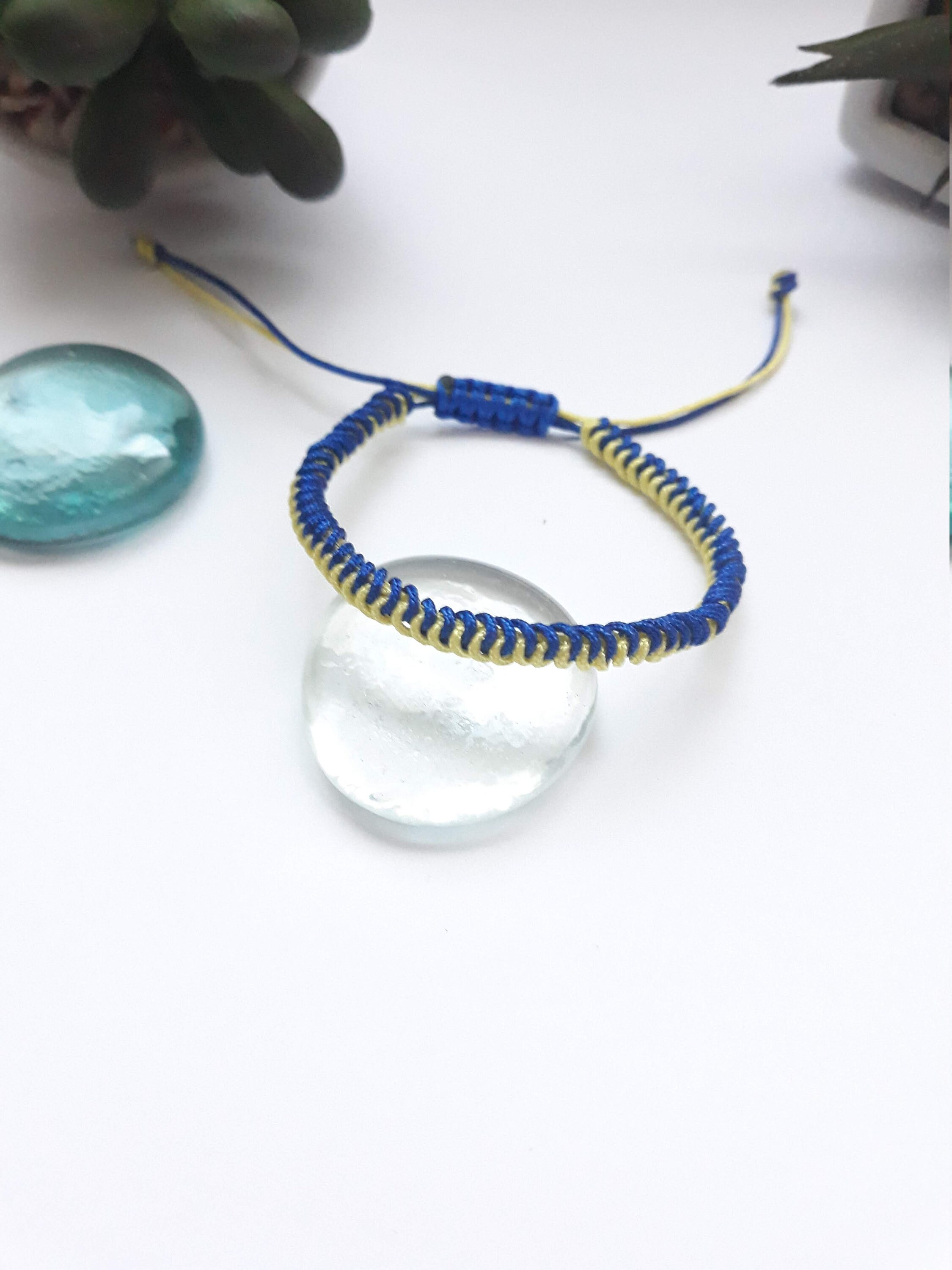Ukraine Flag Bracelet, Knotted Polyester, Support Ukraine - Etsy