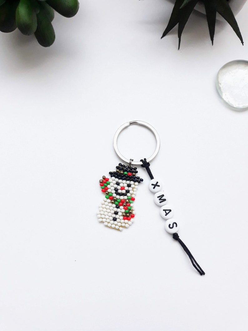 Christmas Beaded Keychain,christmas Keychain,x MAS Bag Charm,snowman ...