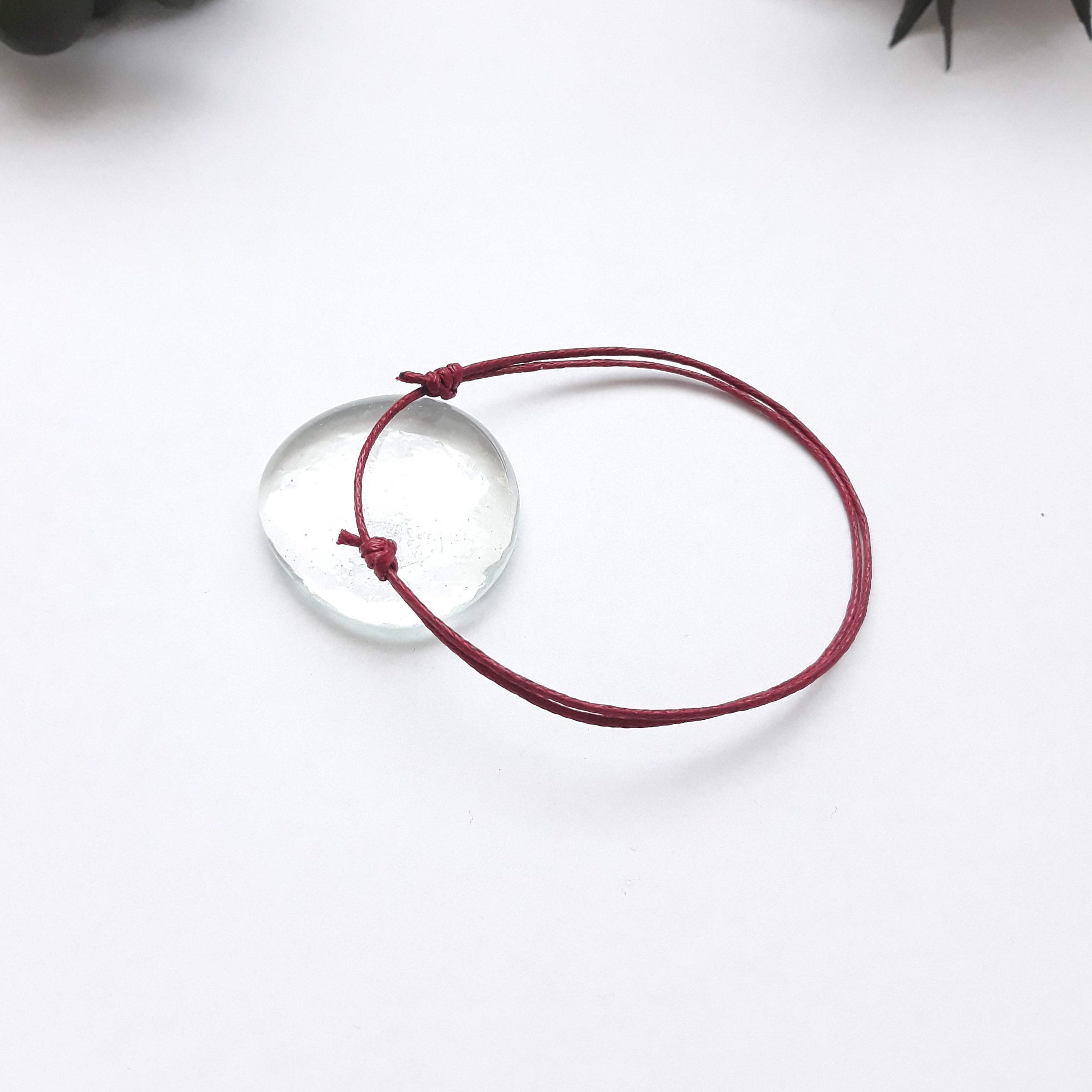 Burgundy Thin Bracelet, Dark Red Protection Bracelet, Burgundy ...