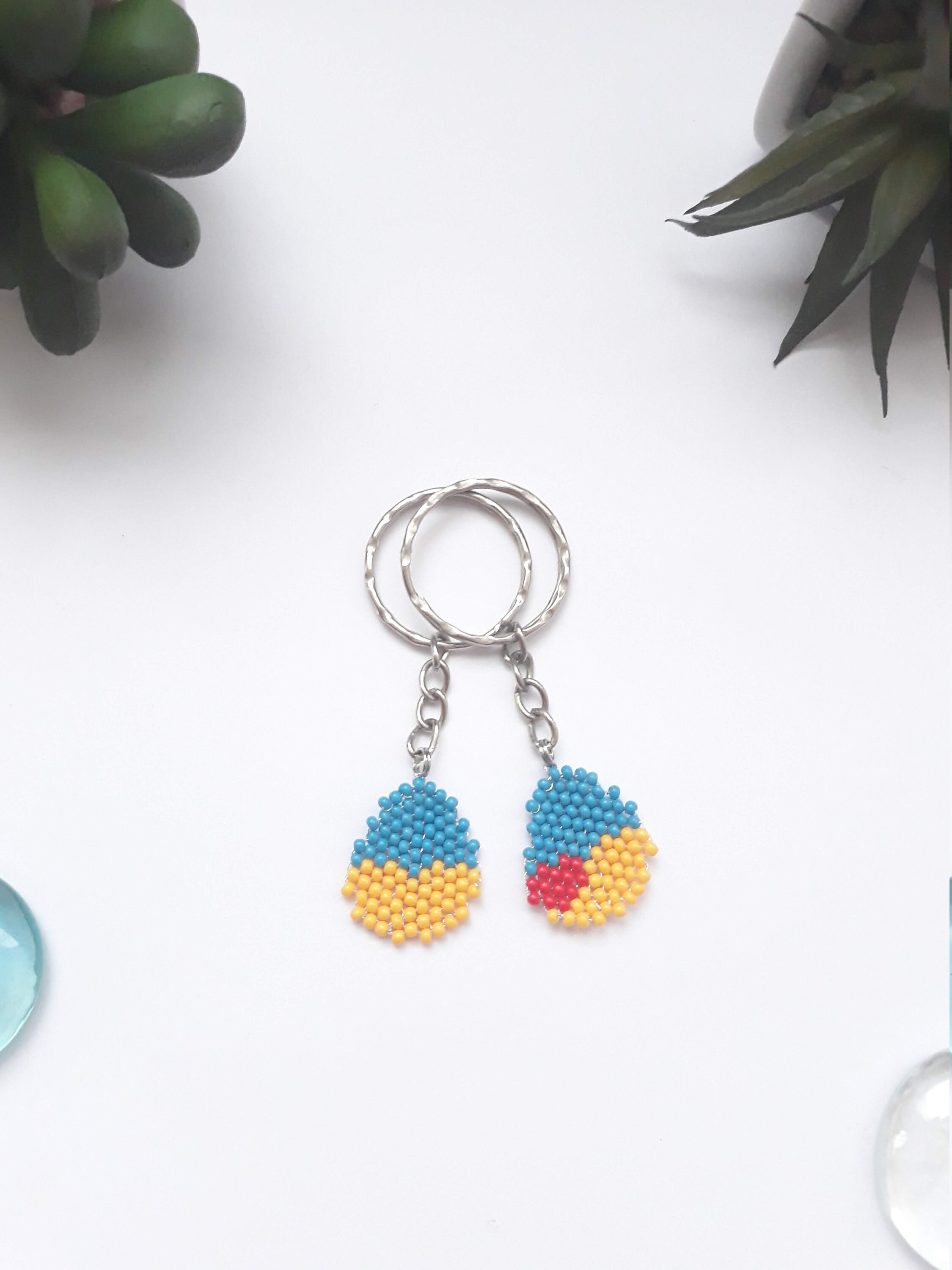 Beaded Ukrainian Flag Keychain, Handmade Support Ukraine - Etsy