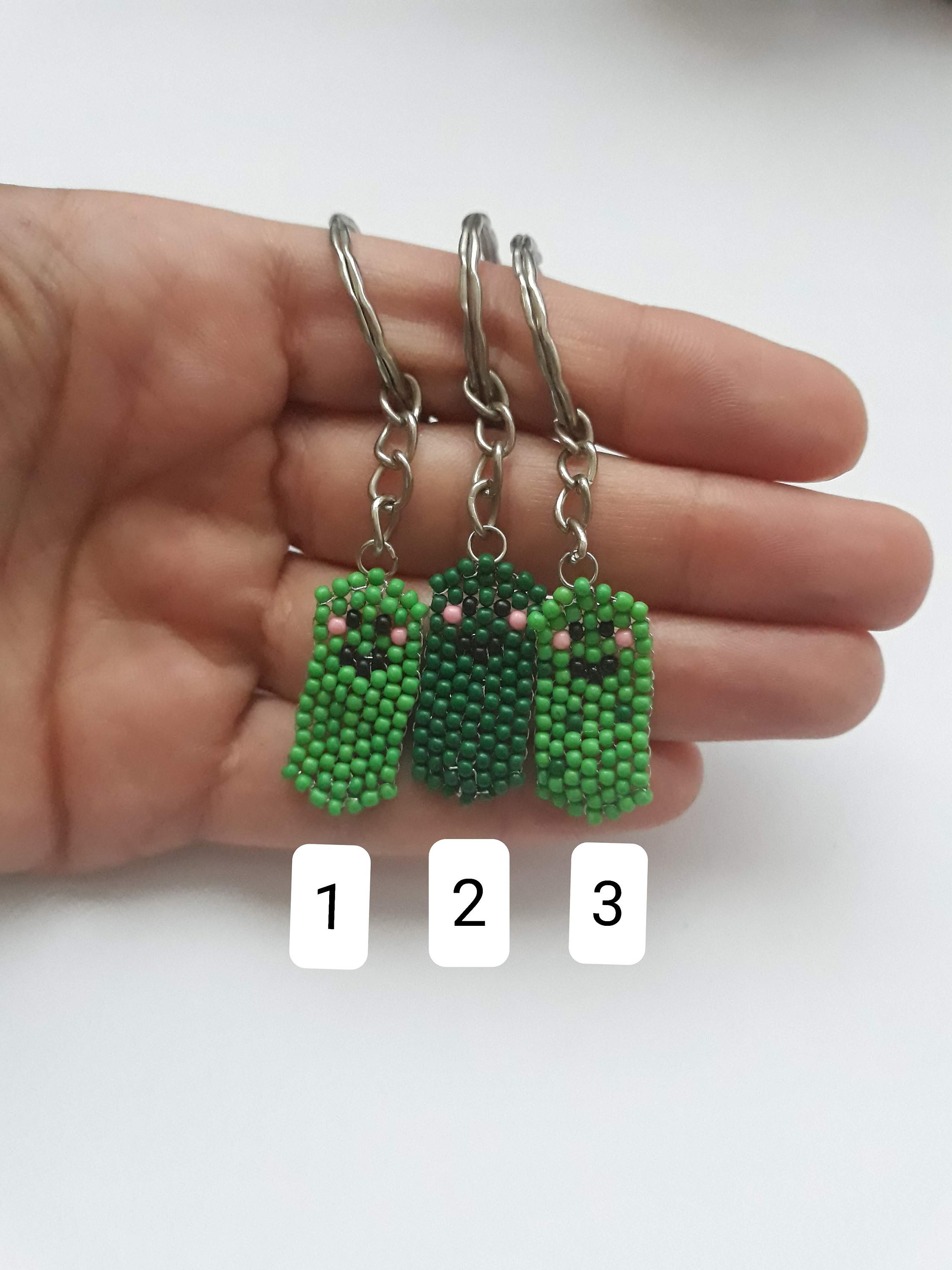 Keychain With Pickles, Pickles With Beads, Jewelry With Food, Keychain ...