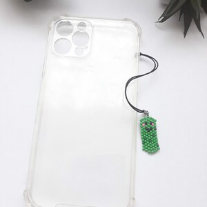 Handmade Pickle Phone Charm: Beaded Phone Accessory - Etsy