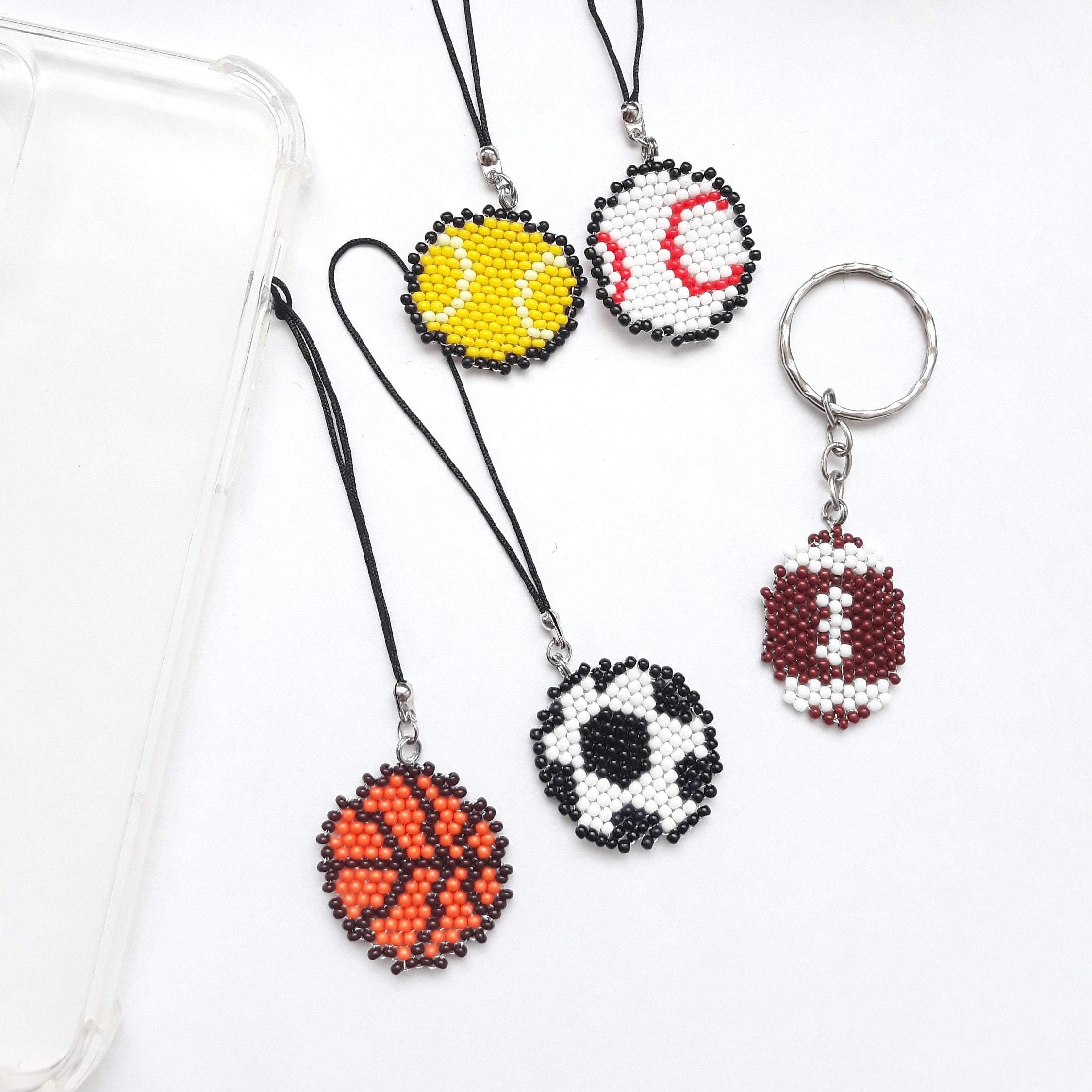 Glass Bead Sports Keychains,sports Keychains Basketball,football ...