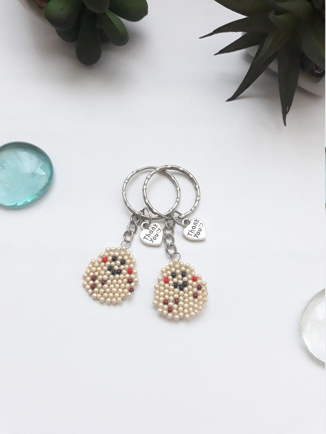 Beaded Potato Keychain: Kawaii Food Keychain With Heart Charm - Etsy