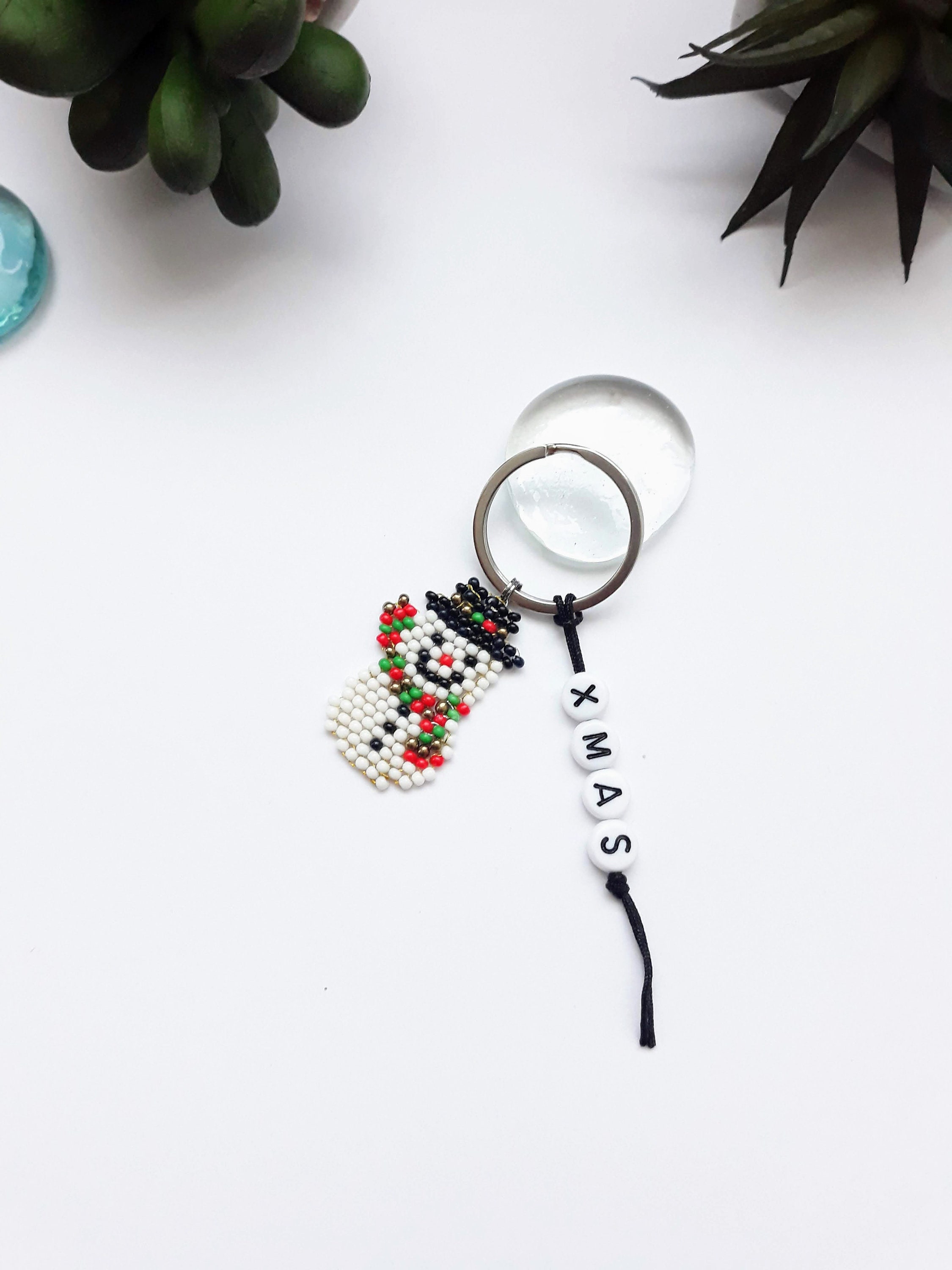 Christmas Beaded Keychain,christmas Keychain,x MAS Bag Charm,snowman ...