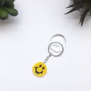 Emoji Keychain,smile Emoticon Accessory,bead Seed Phone Charm,smiling ...