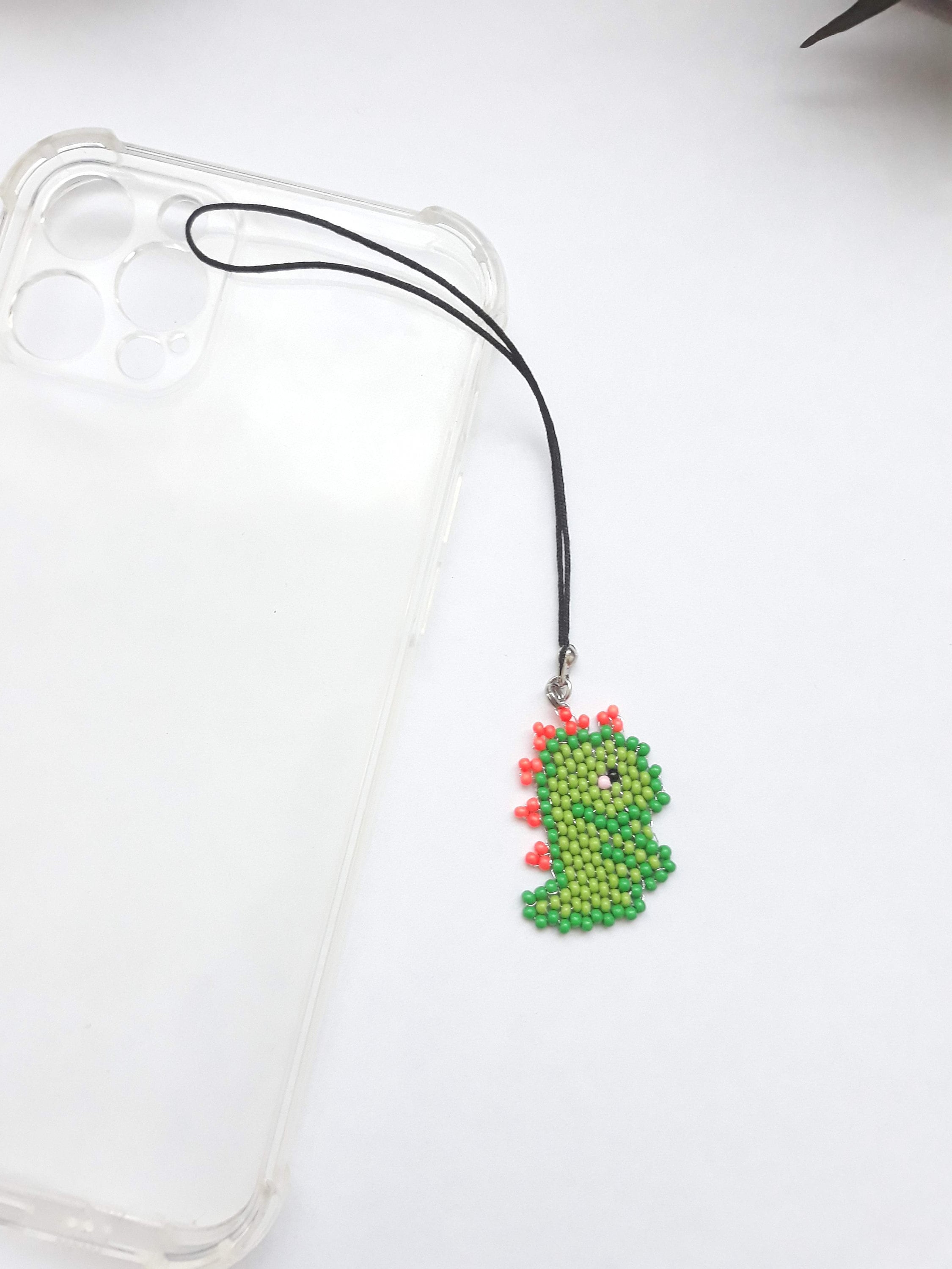 Dinosaur Keychain,dinosaur Phone Accessory,beaded Dino,charm for Bag or ...