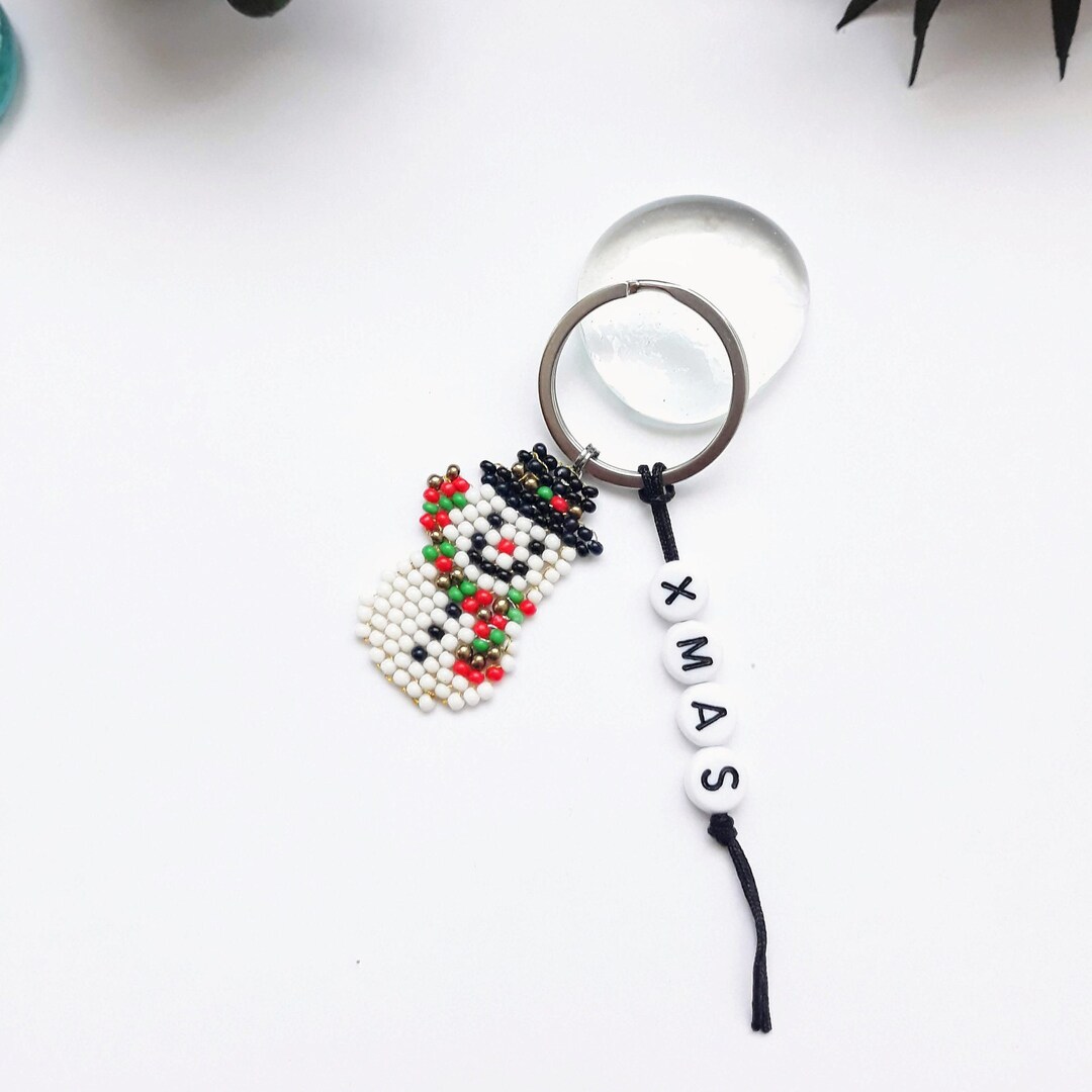 Christmas Beaded Keychain,christmas Keychain,x MAS Bag Charm,snowman ...