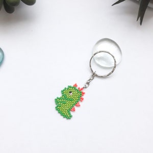 Dinosaur Keychain,dinosaur Phone Accessory,beaded Dino,charm for Bag or ...