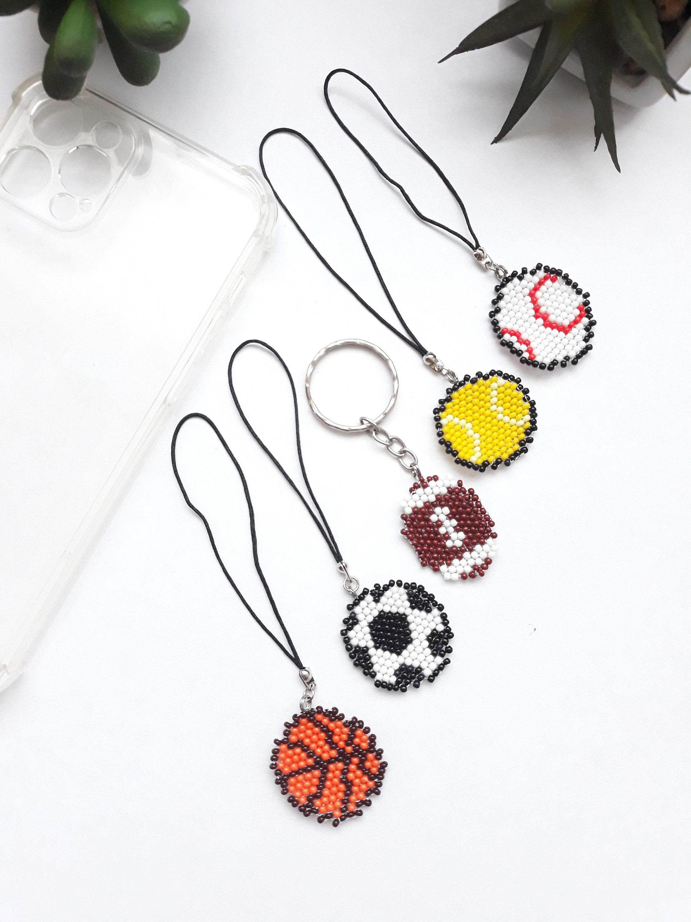Glass Bead Sports Keychains,sports Keychains Basketball,football ...