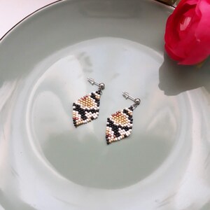 Snakeskin Earrings,handmade Beaded Earrings,snake Print Dangle Earrings ...