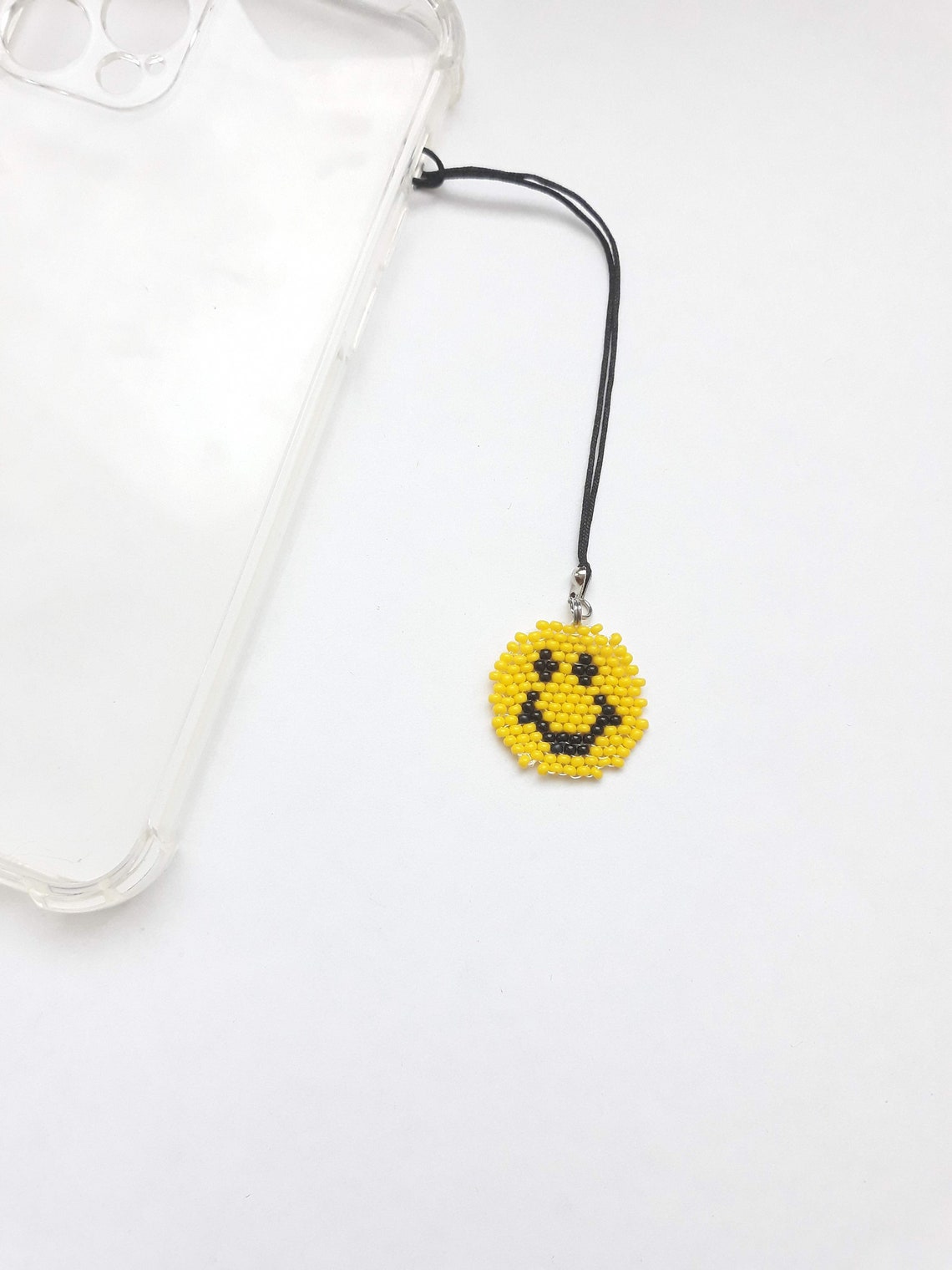 Emoji Keychain,smile Emoticon Accessory,bead Seed Phone Charm,smiling ...