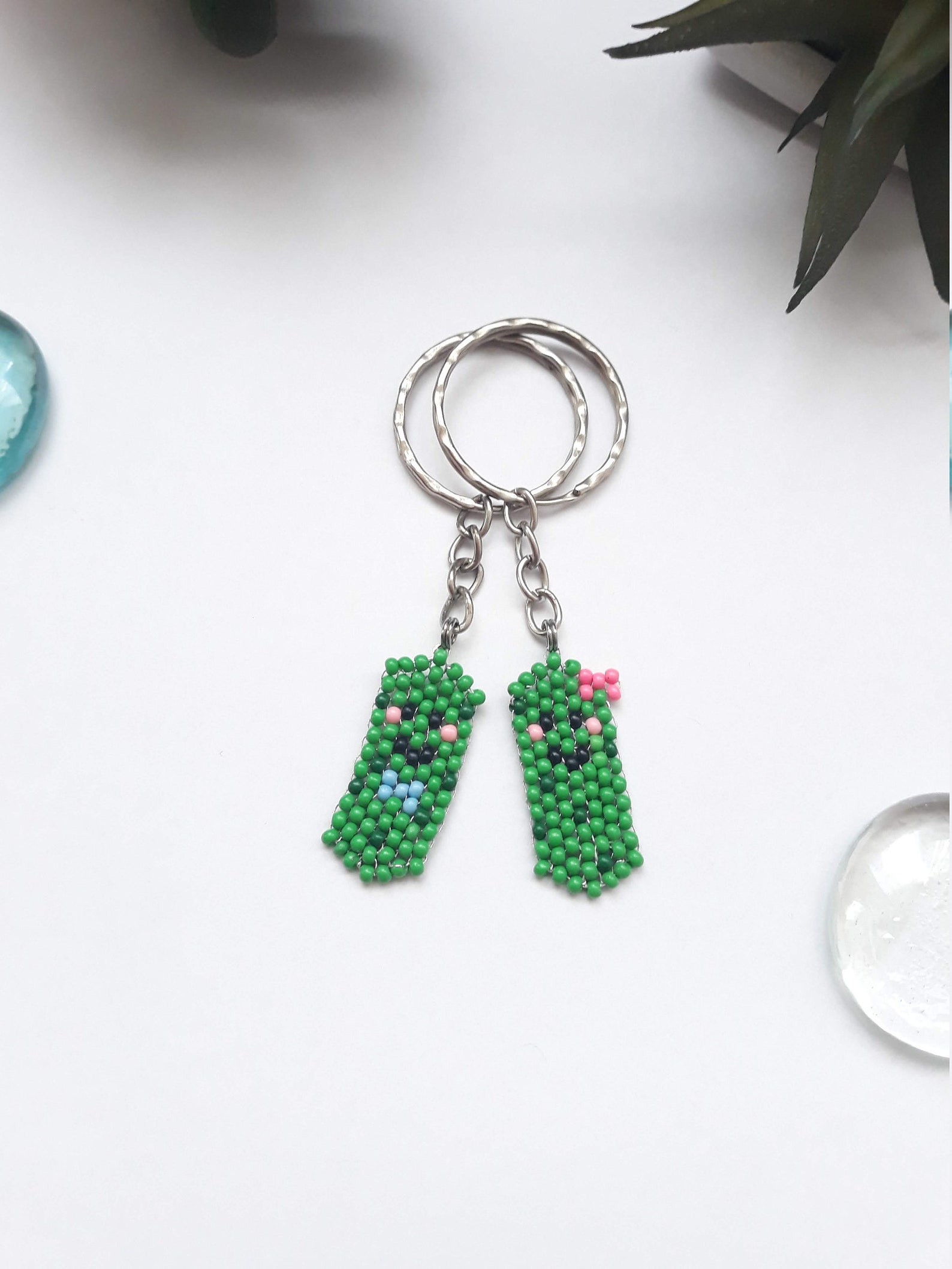 Set of Beaded Pickle Key Chains,sweet Gift for Couples Pickles Boy and ...