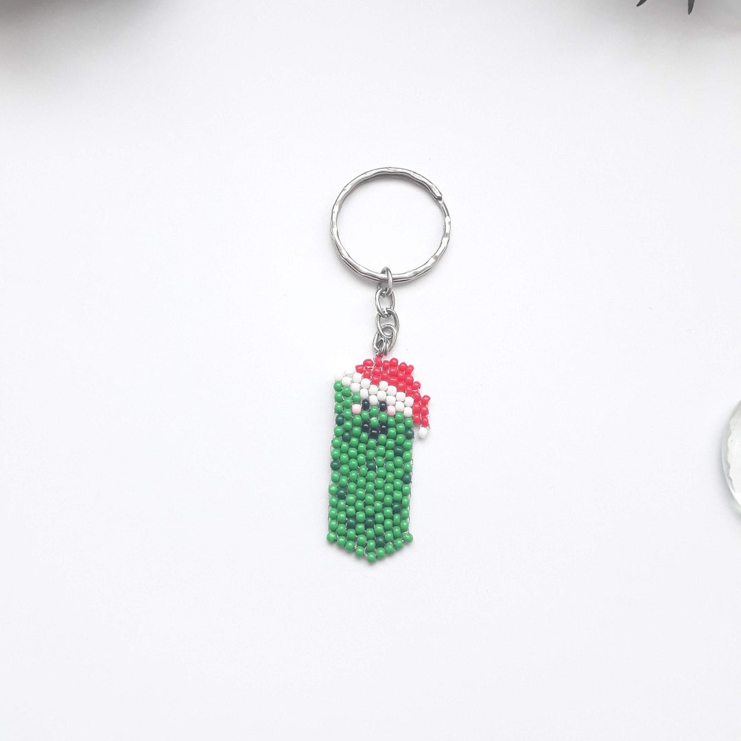 Beaded Pickle Keychain, Funny Christmas Charm - Etsy