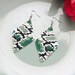 Green Animal Print Earrings, Trendy Snake Skin Earrings, Handmade ...