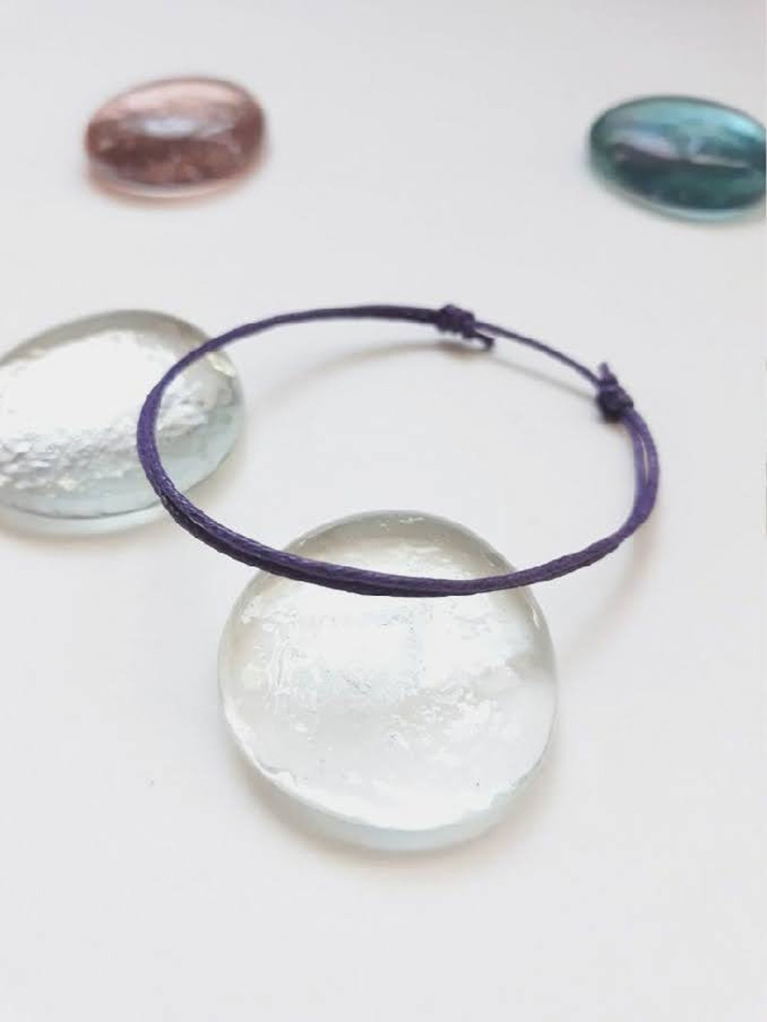 Dark Purple Bracelet, Thin Bracelet in Purple, Universal Bracelet ...