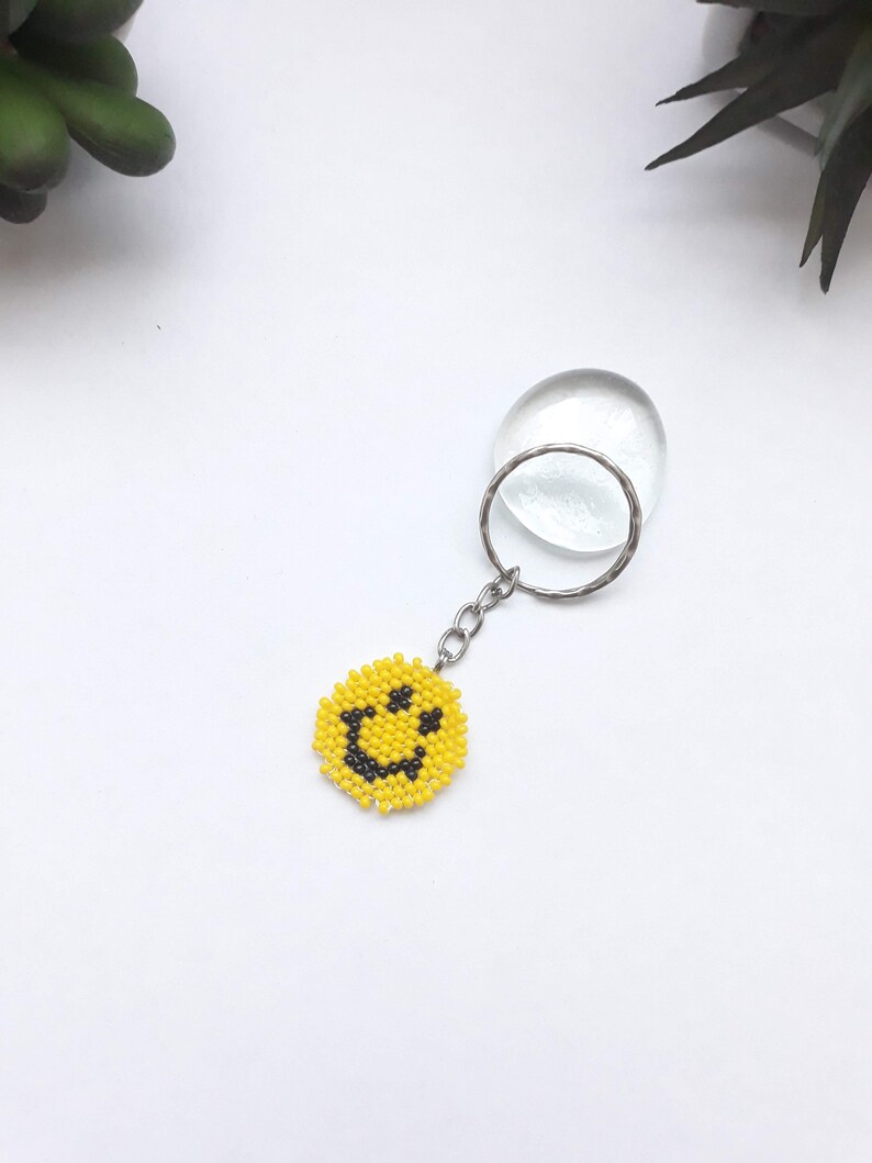Emoji Keychain,smile Emoticon Accessory,bead Seed Phone Charm,smiling ...