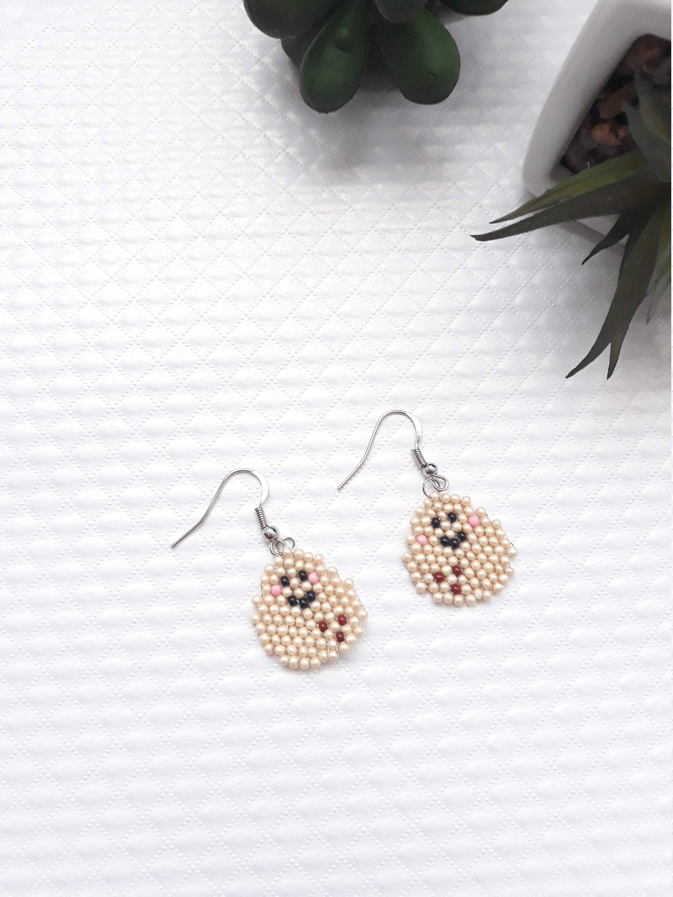 Potato Earrings, Kawaii Potatoes, Bead Earrings, Food Earrings, Fun ...