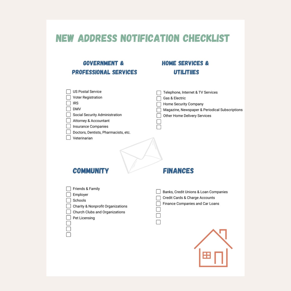 Moving Checklist, Moving Planner, Printable Moving Timeline, Moving ...