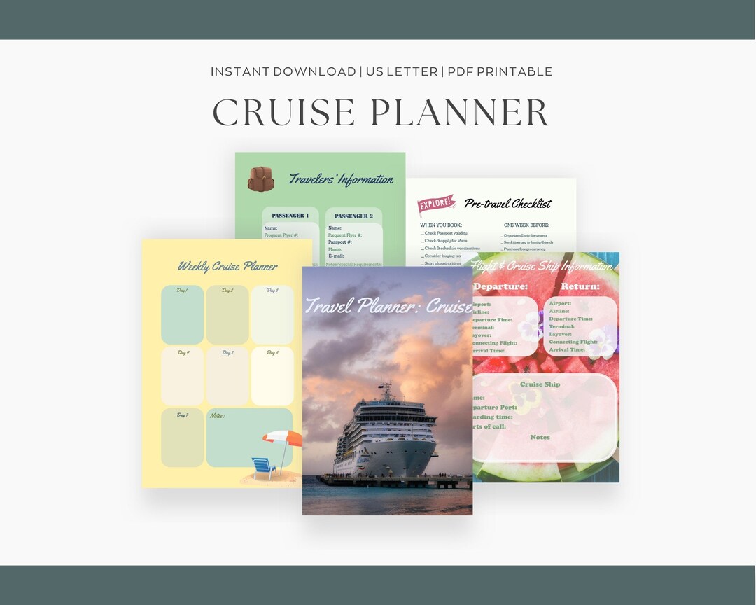 Cruise Planner Printable, Daily Itinerary Planner Page, Daily Cruise ...