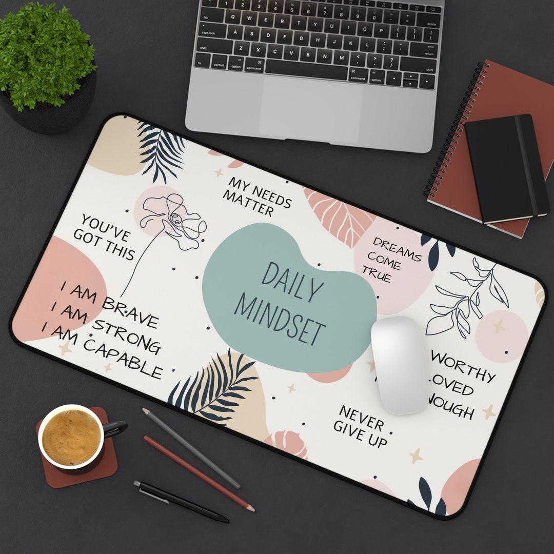 Daily Mindset Motivational Desk Mat, Positive Affirmation Desk Mat ...