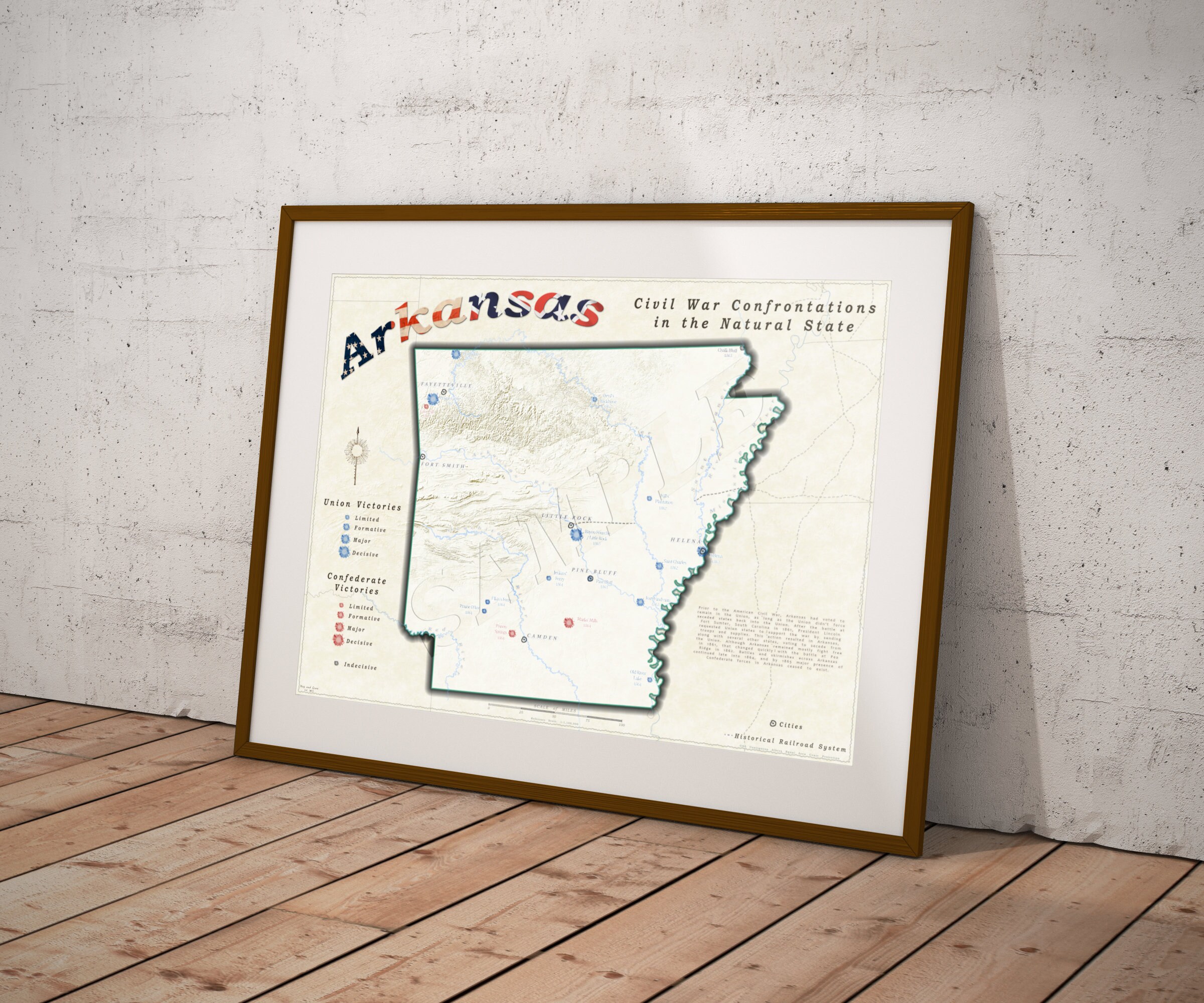 The Battlegrounds of Arkansas: A Custom Map of Civil War Conflicts - Etsy