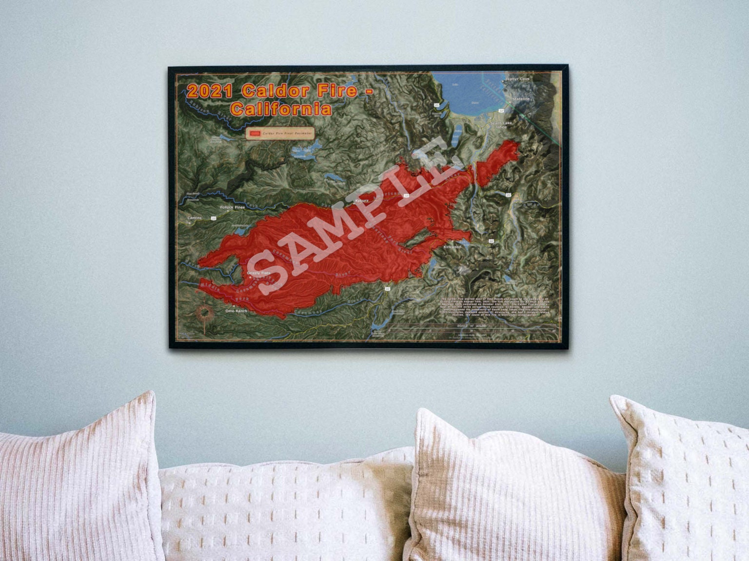 Chart the Blaze: Custom Map of the 2021 Caldor Wildfire - Etsy