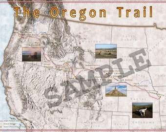 Map of the Oregon Trail - Etsy