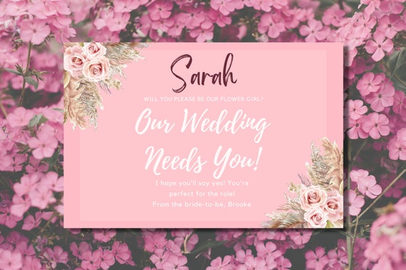 Flower Girl Proposal Template Printable Boho Wedding - Etsy