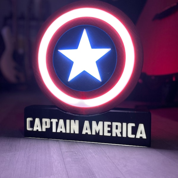 Captain America Led Lamp - Etsy