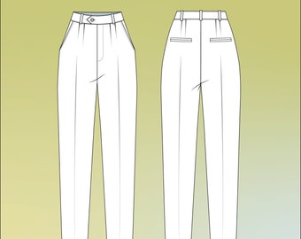 Straight Denim Jeans Flat Templates / Technical Drawings / Fashion CAD ...
