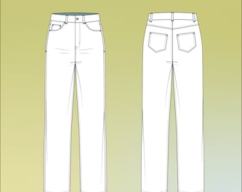 Relax Hooded Blazer Flat Templates / Technical Drawings / Fashion CAD ...