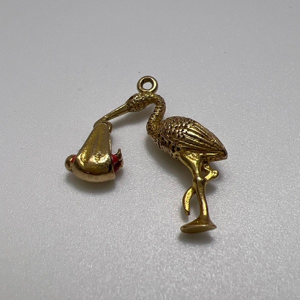 Stork Charm - Etsy