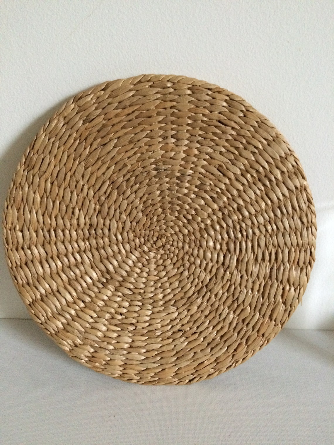 Vintage Rustic Round Straw Table Mat/double-layer Tea Set - Etsy