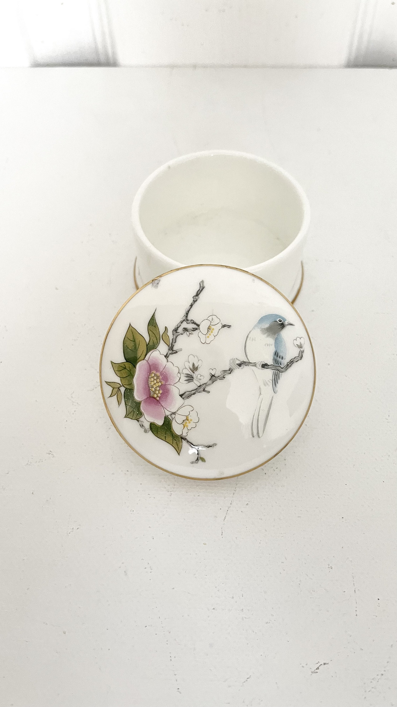 Vintage Coalport Trinket Box With Flower and Bird Pattern , Bone China ...