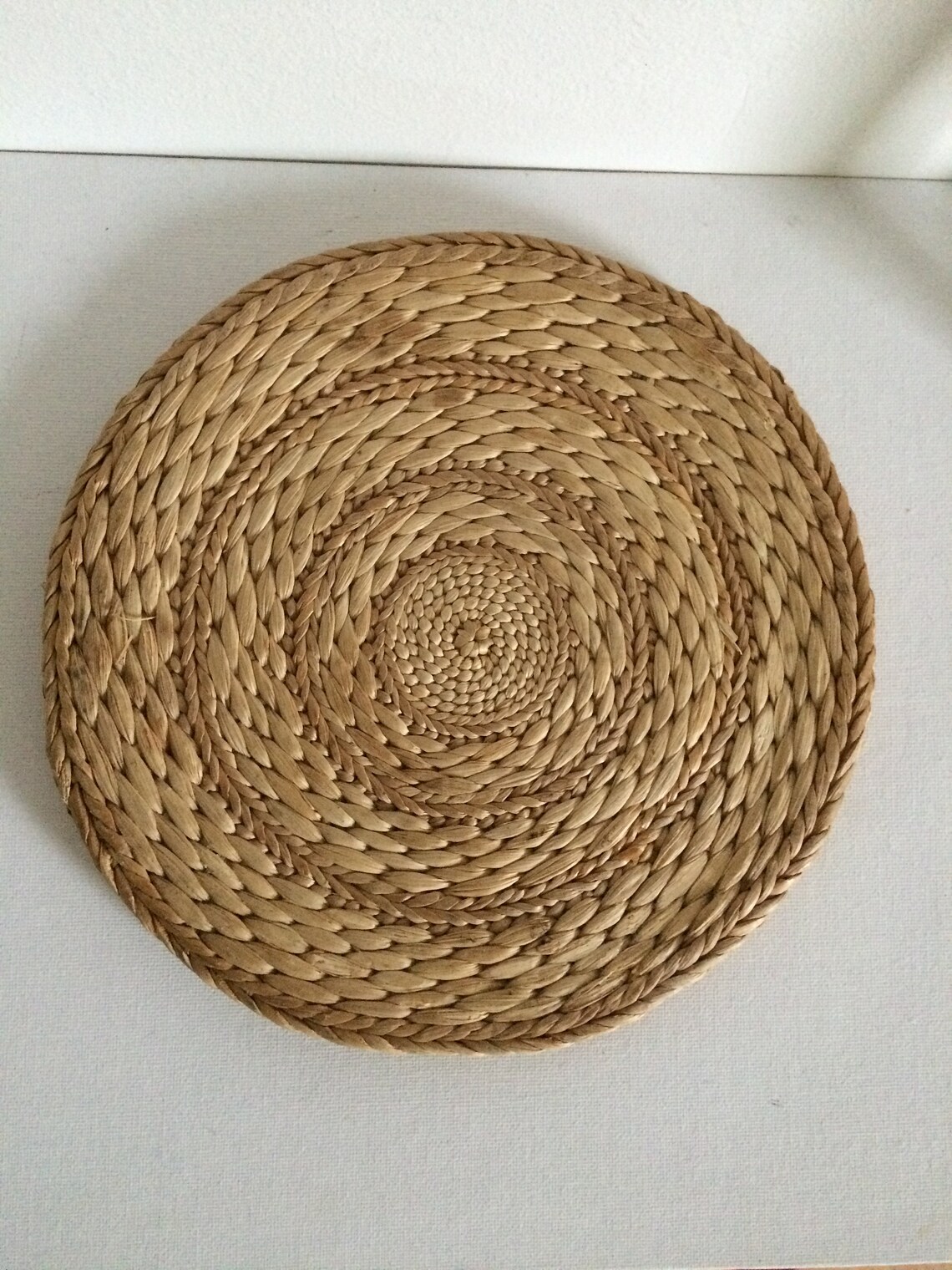 Vintage Rustic Round Straw Table Mat/double-layer Tea Set - Etsy