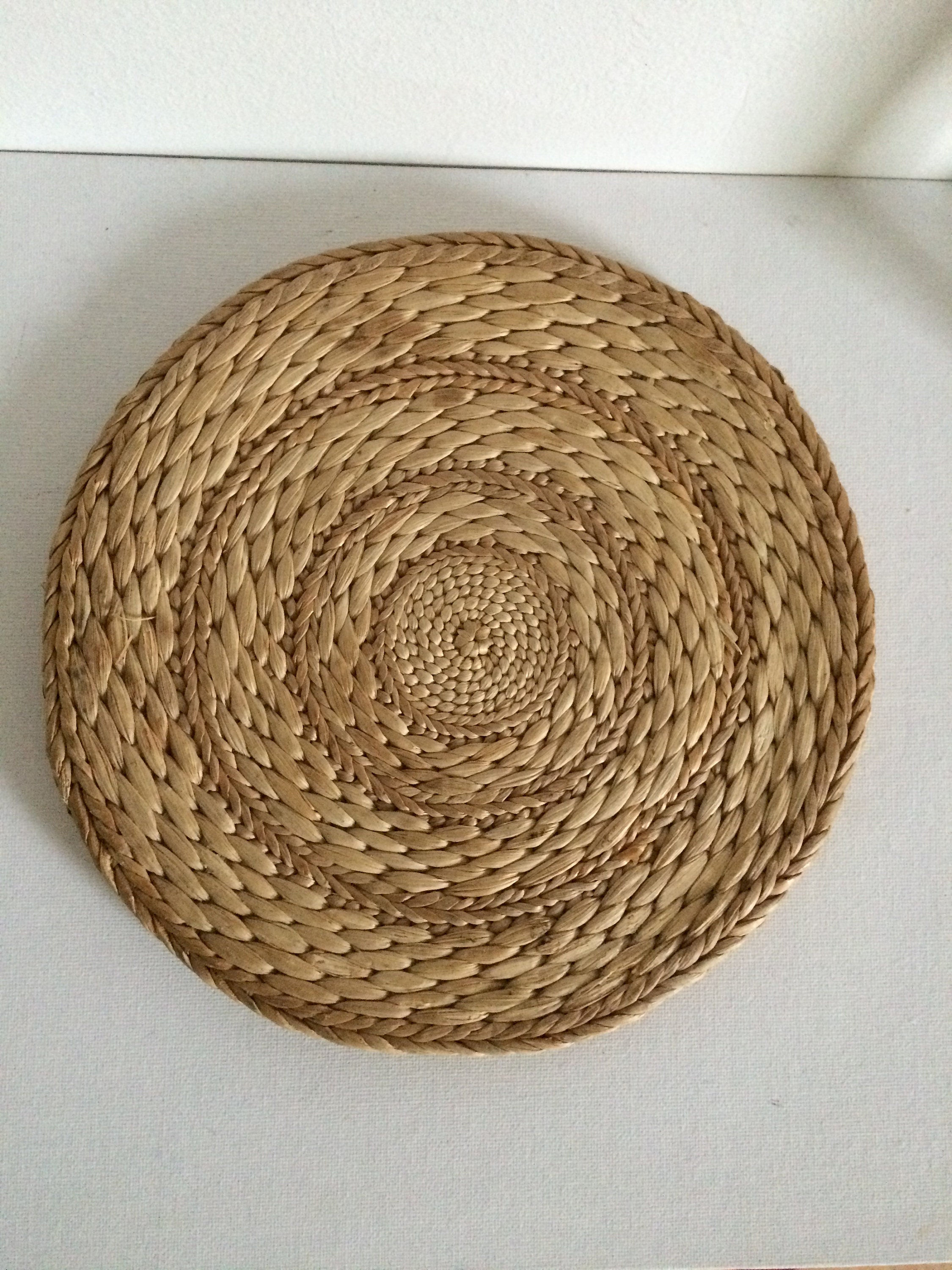 Vintage Rustic Round Straw Table Mat/double-layer Tea Set Mat/straw ...
