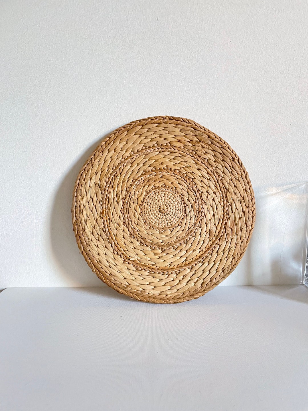 Vintage Rustic Round Straw Table Mat/double-layer Tea Set Mat/straw ...