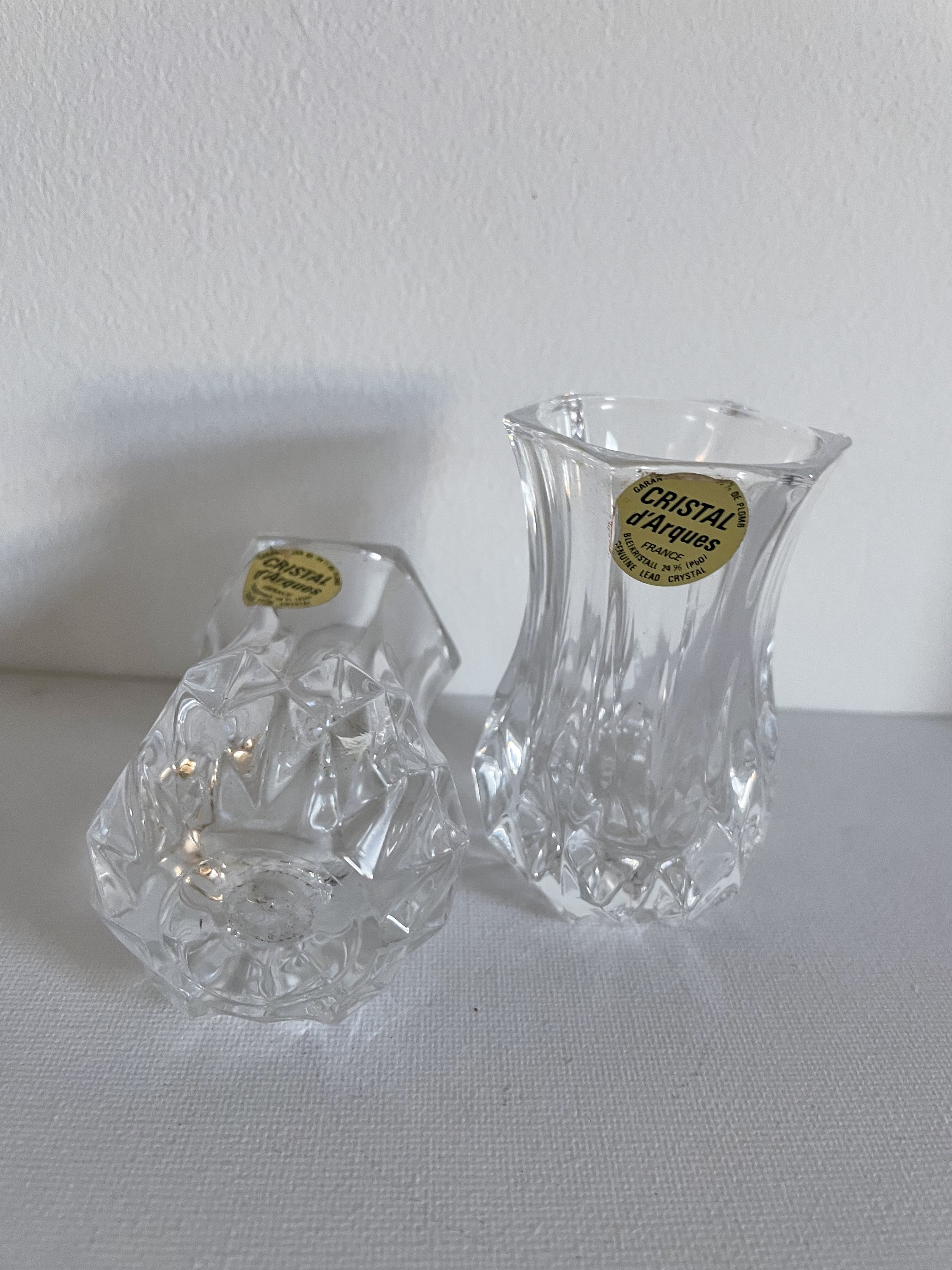 Pair of Vintage Cristal D'arques French Vases, Lead Crystal Vase ...