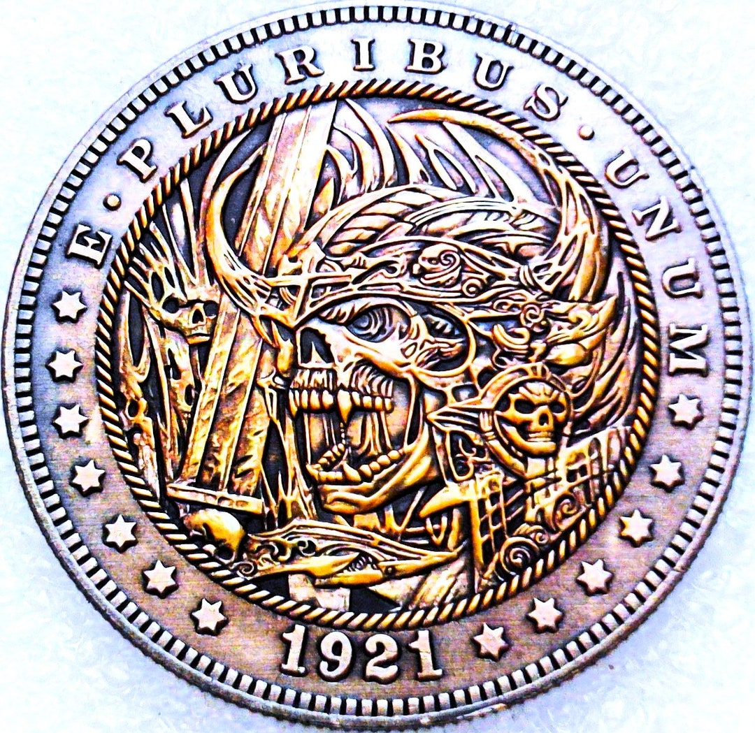 Hobo Nickel Demon Worrior Coin Custom Artistic Coloring Hobo Coin - Etsy