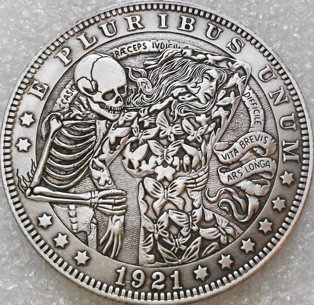 Hobo Nickel - Replica Artistic Hobo Nickel 1921 Hippocrates Skeleton ...