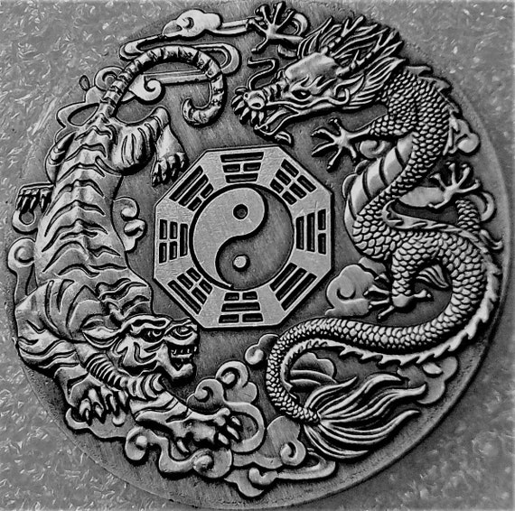 Dragon & Tiger Coin - Etsy