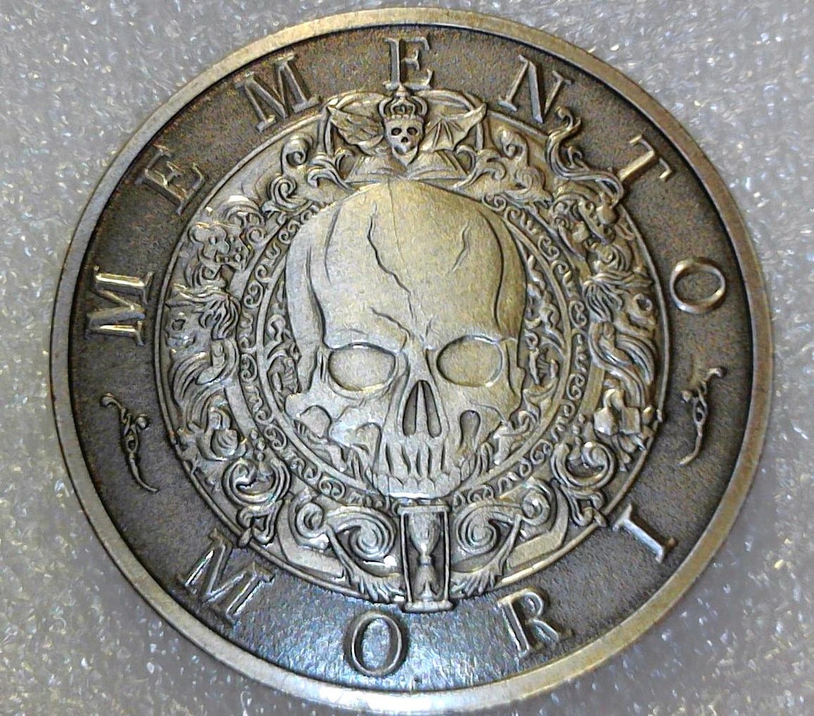 Memento Mori Bronze Challenge Coin Motivational for Men, Husband, Gift ...