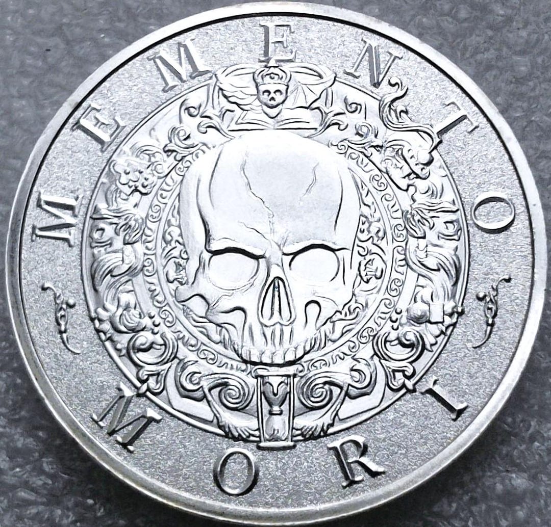 Memento Mori Silver Color Challenge Coin | Motivational for Men ...
