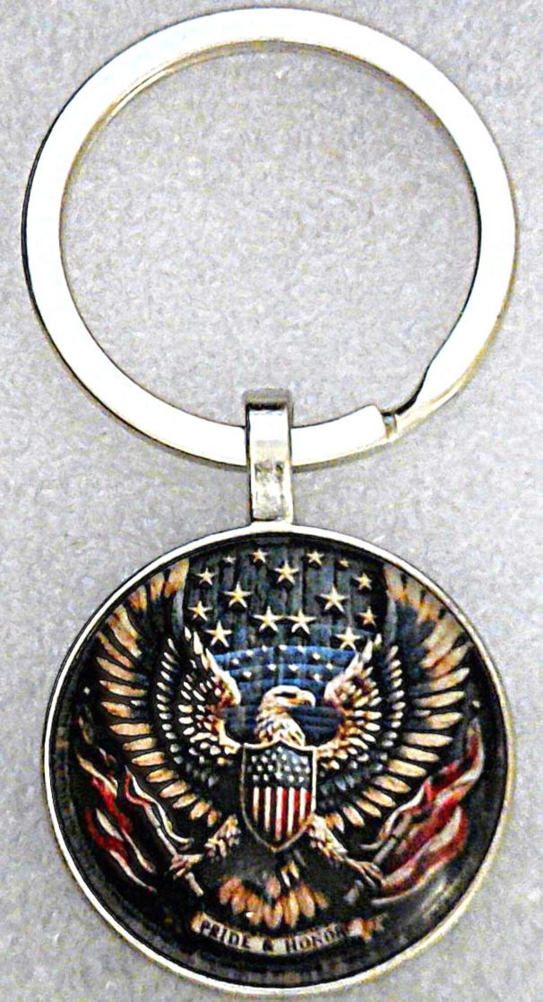 Honor and Pride Eagle Keychain & Keyring 25 Mm Wide - Etsy