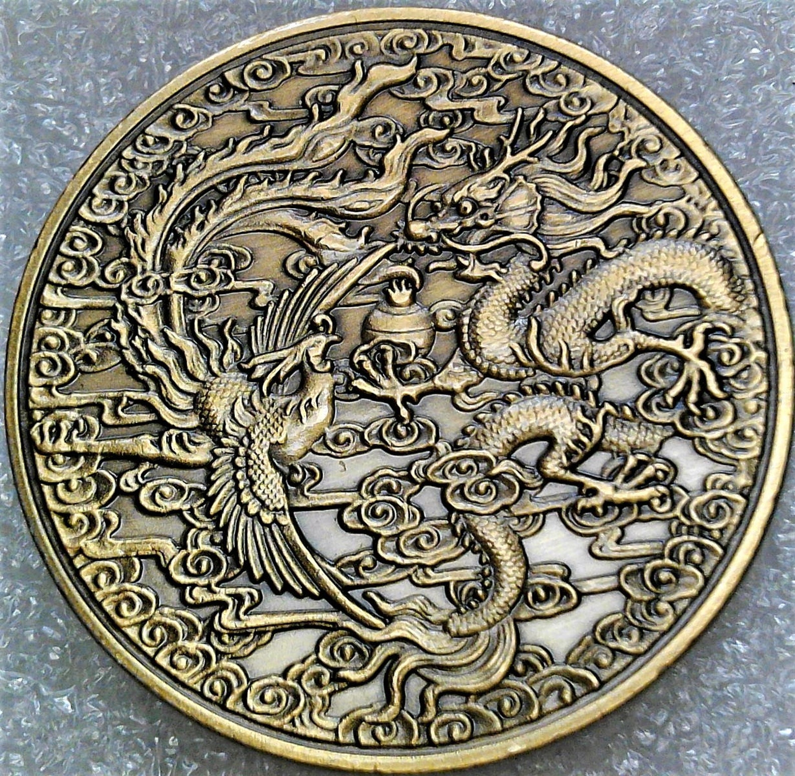Double Dragons Verses Double Phoenix Coin - Etsy