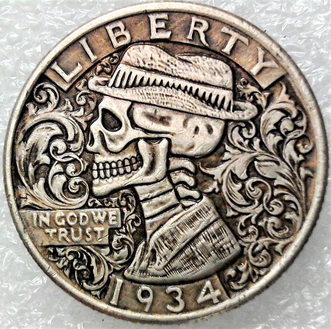 Hobo Coin - Quarter Skull Head - Etsy